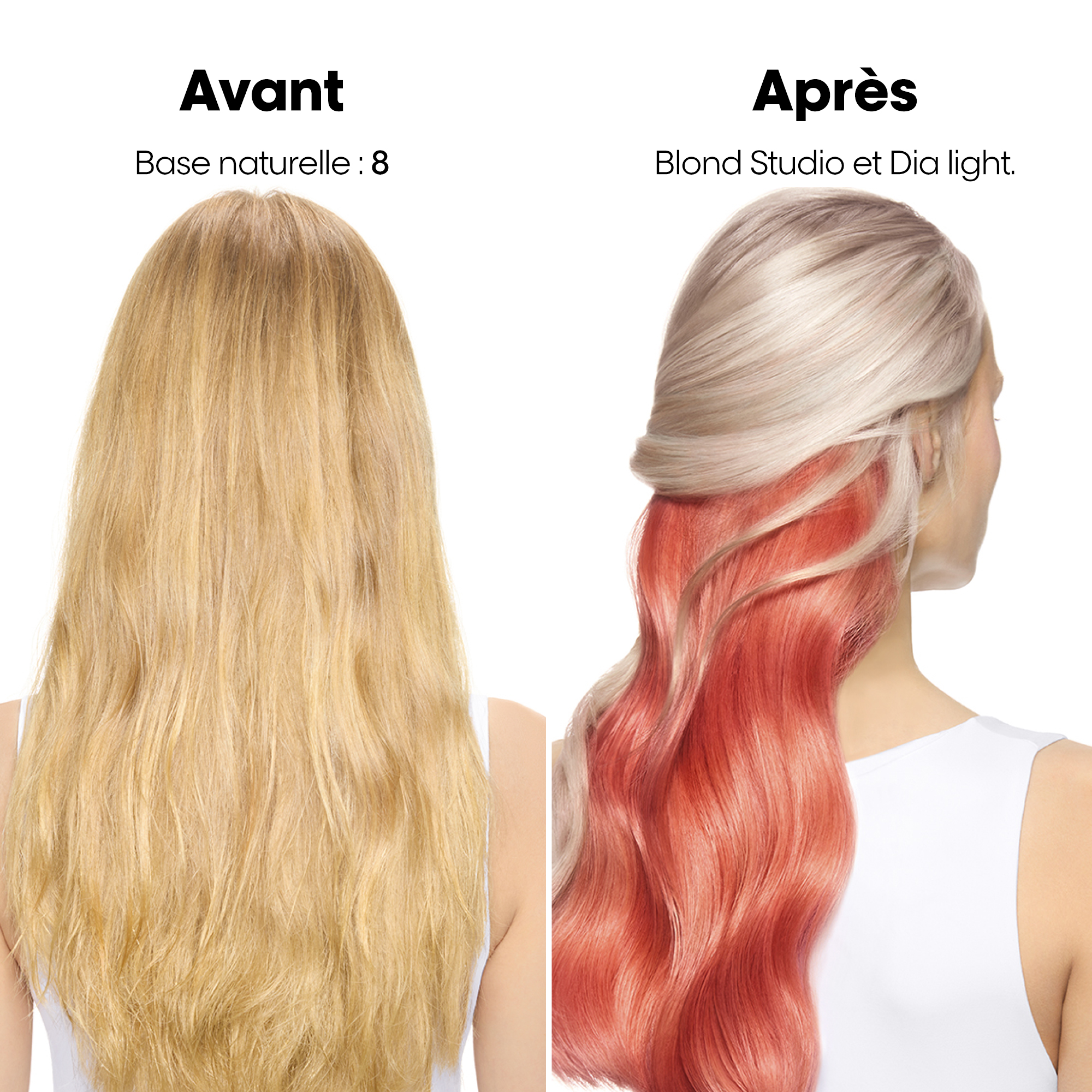 French Balayage Mermaid Look / Coral - Pour cheveux clairs. Set